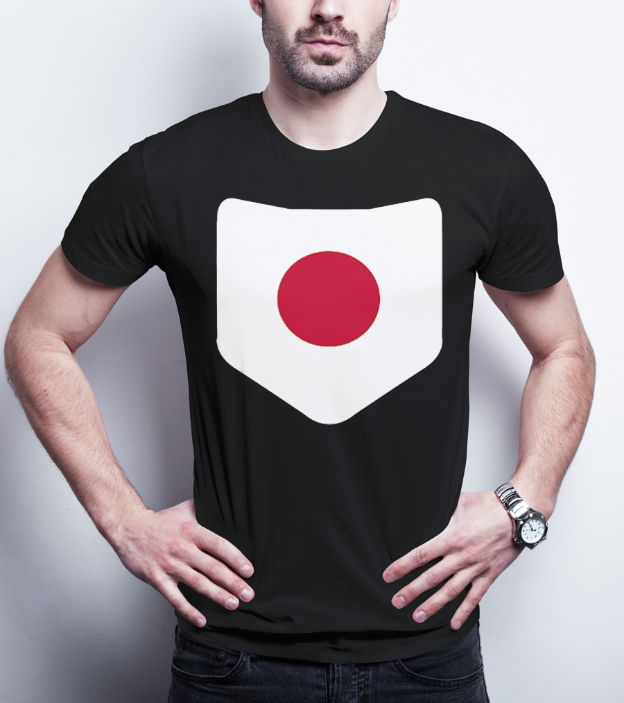 Japan Symbol Emblem With Printed Japanese Flag T-Shirt
