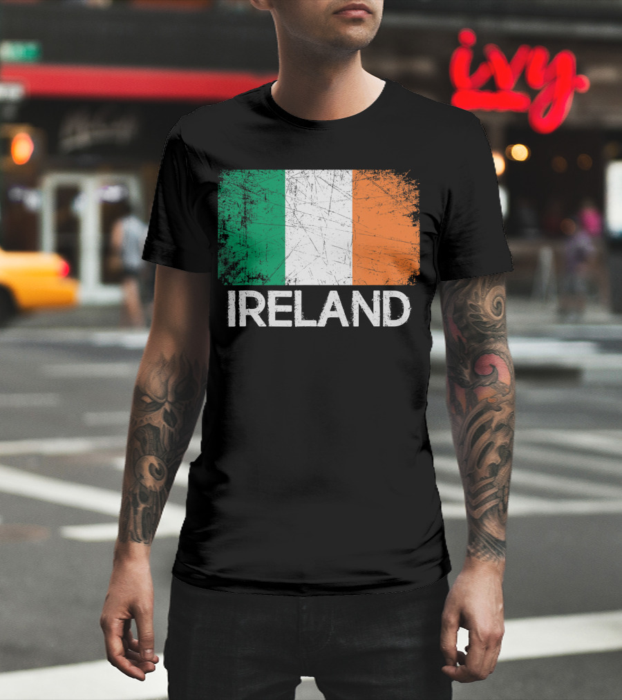 Ireland Irish Flag Vintage Made In Ireland T-Shirt