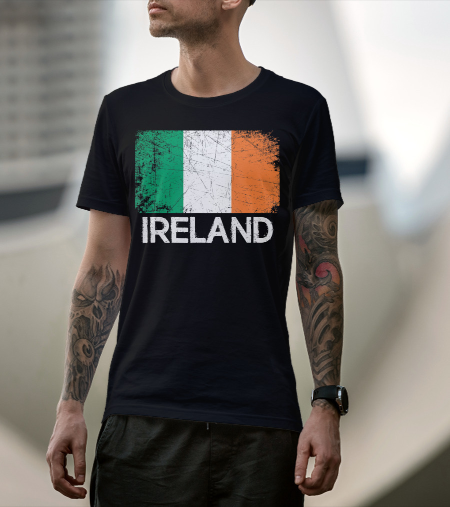 Ireland Irish Flag Vintage Made In Ireland T-Shirt