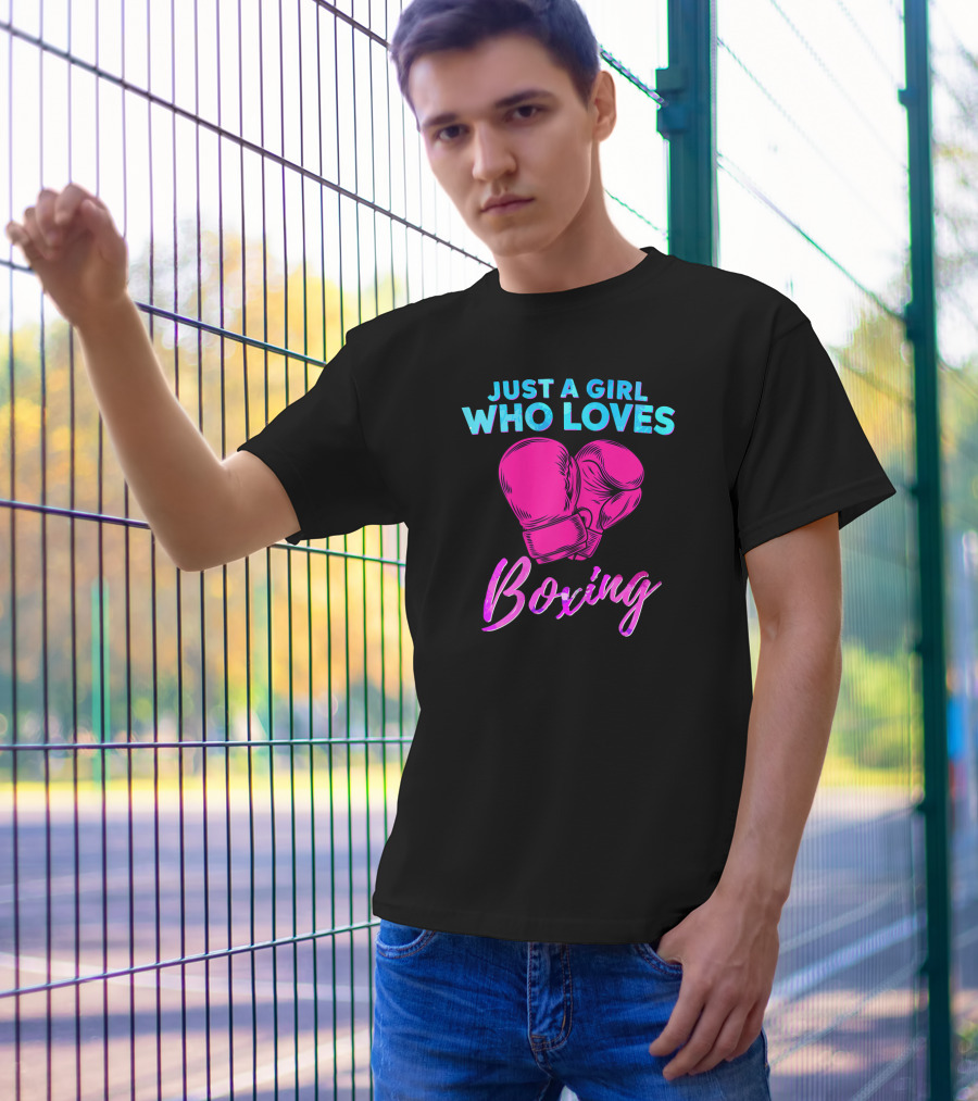 Just A Girl Who Loves Boxing Boxing Gloves T-Shirt