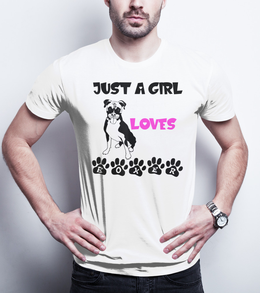 Just A Girl Who Loves Her Boxer Paws T-Shirt
