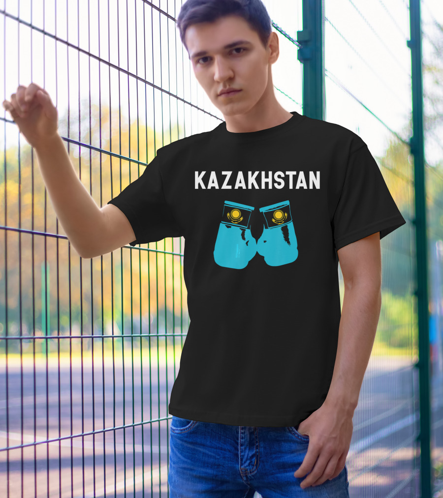 Kazakhstan Kazakh Boxing Gloves With National Emblem T-Shirt