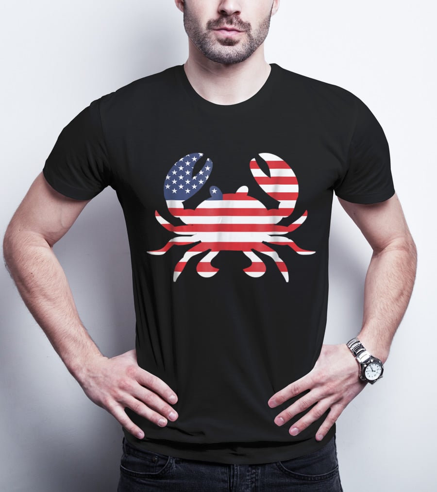 American Flag Crab USA Patriotic T-Shirt