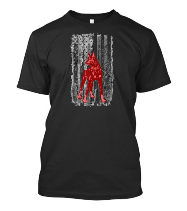 American Flag Doberman Patriotic T-Shirt