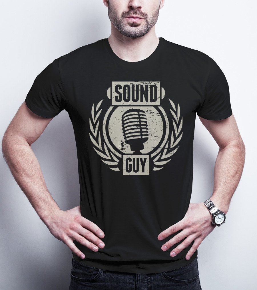 Audio Engineer Sound Guy Mic Laurel T-Shirt