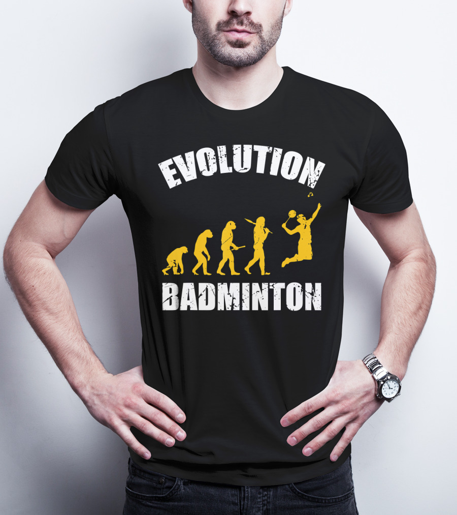 Evolution Of Badminton Fitness Enthusiast T-Shirt