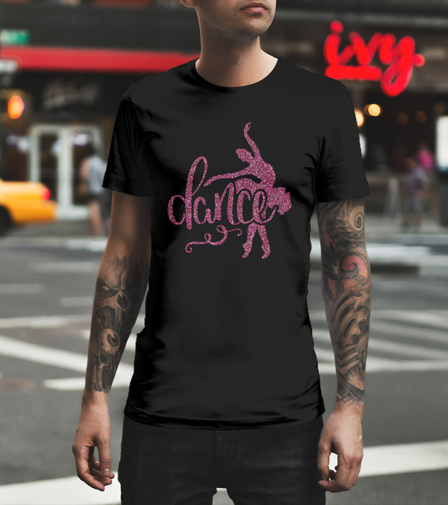 Ballet Dance Pink Glitter Ballerina T-Shirt