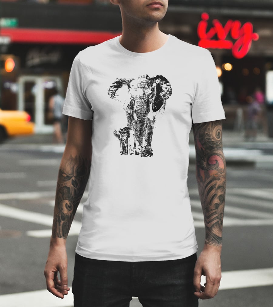 Elephant Animal Lover Save The Elephants Mother And Calf T-Shirt