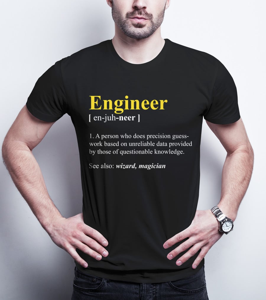 Engineer Definition Precision Guess-Work Humor Wizard Magician T-Shirt