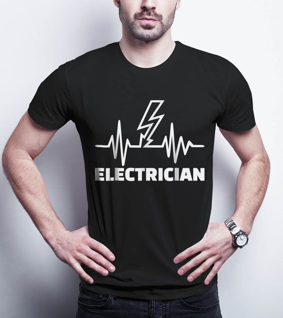 Electrician Lightning Heartbeat Men's T-Shirt
