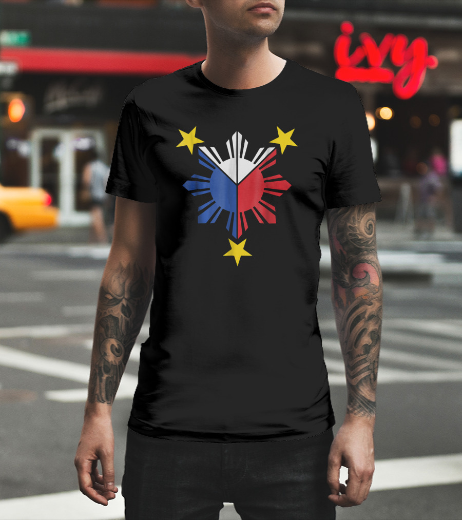 Pinoy Filipino Flag Stars And Sun T-Shirt