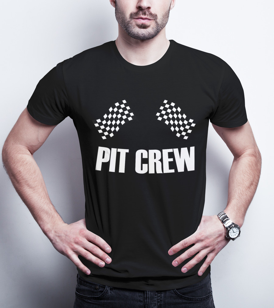 Pit Crew Checkered Flag Racing Team T-Shirt
