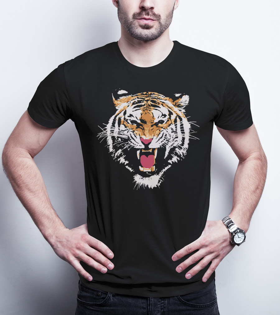 Roaring 80's Wild Tiger Face T-Shirt