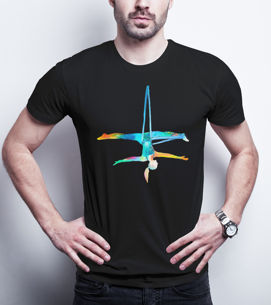 Aerial Silk Yoga Rainbow Pose T-Shirt