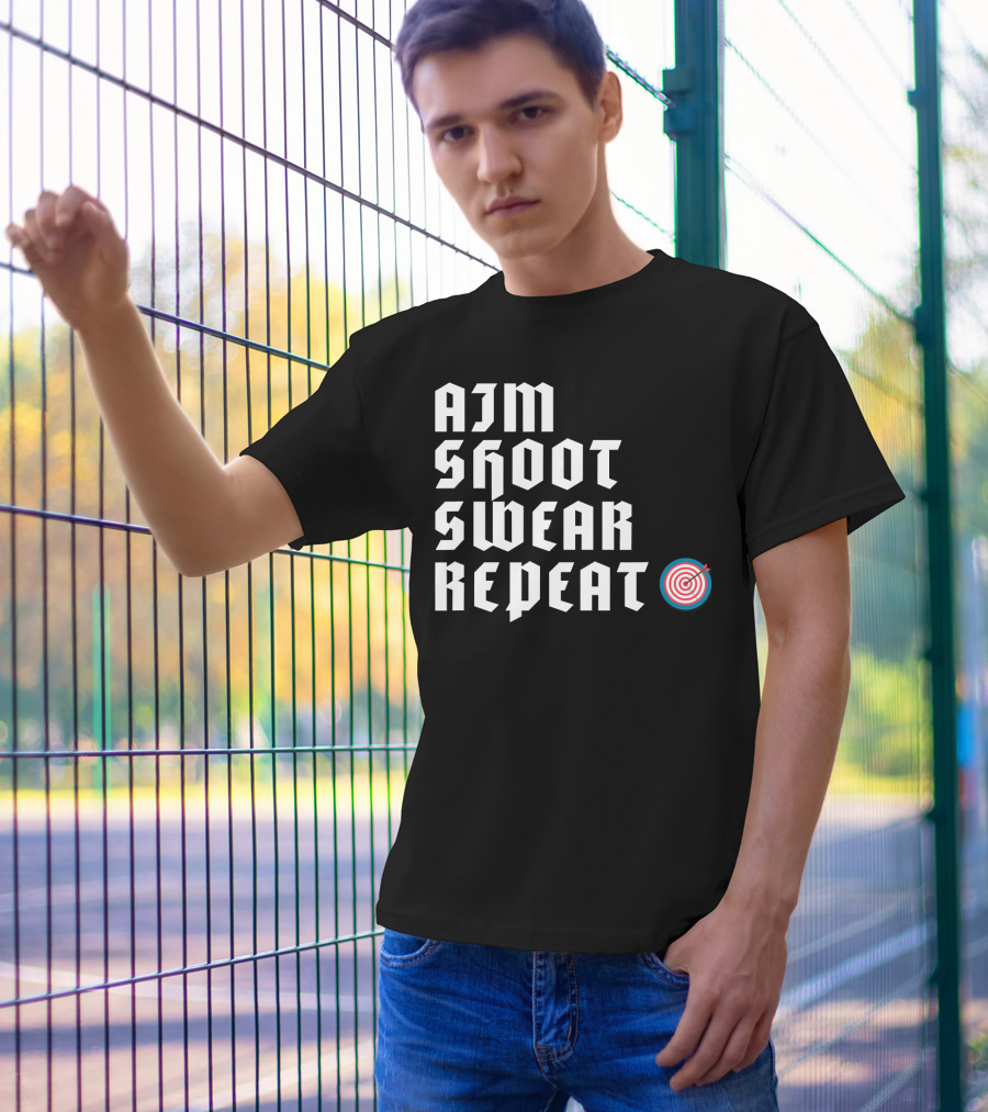 Aim Shoot Swear Repeat Archery Target T-Shirt