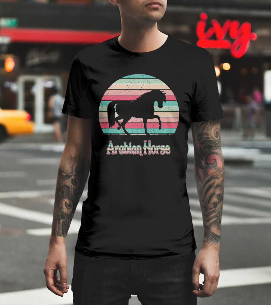Arabian Horse Retro Stripes T-Shirt