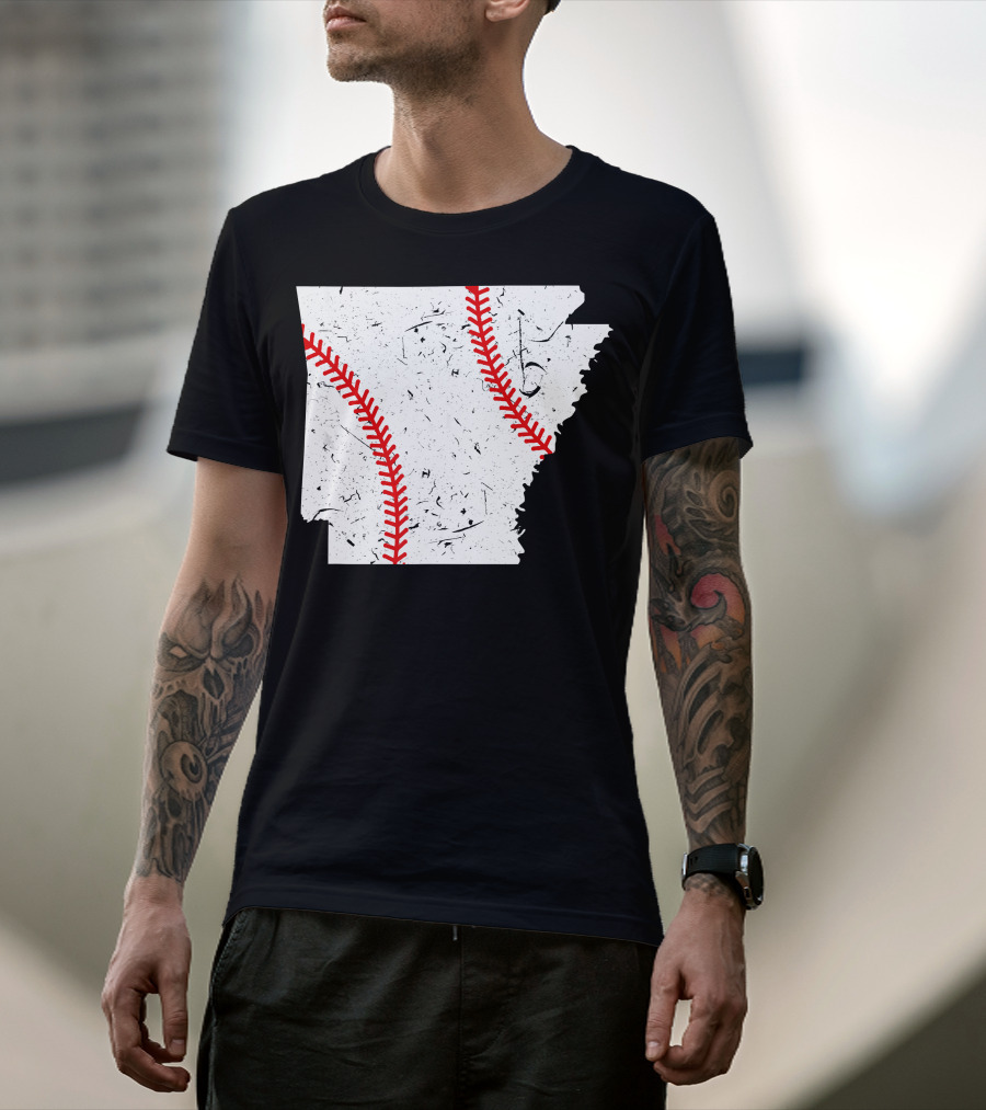 Awesome Arkansas Baseball Map T-Shirt