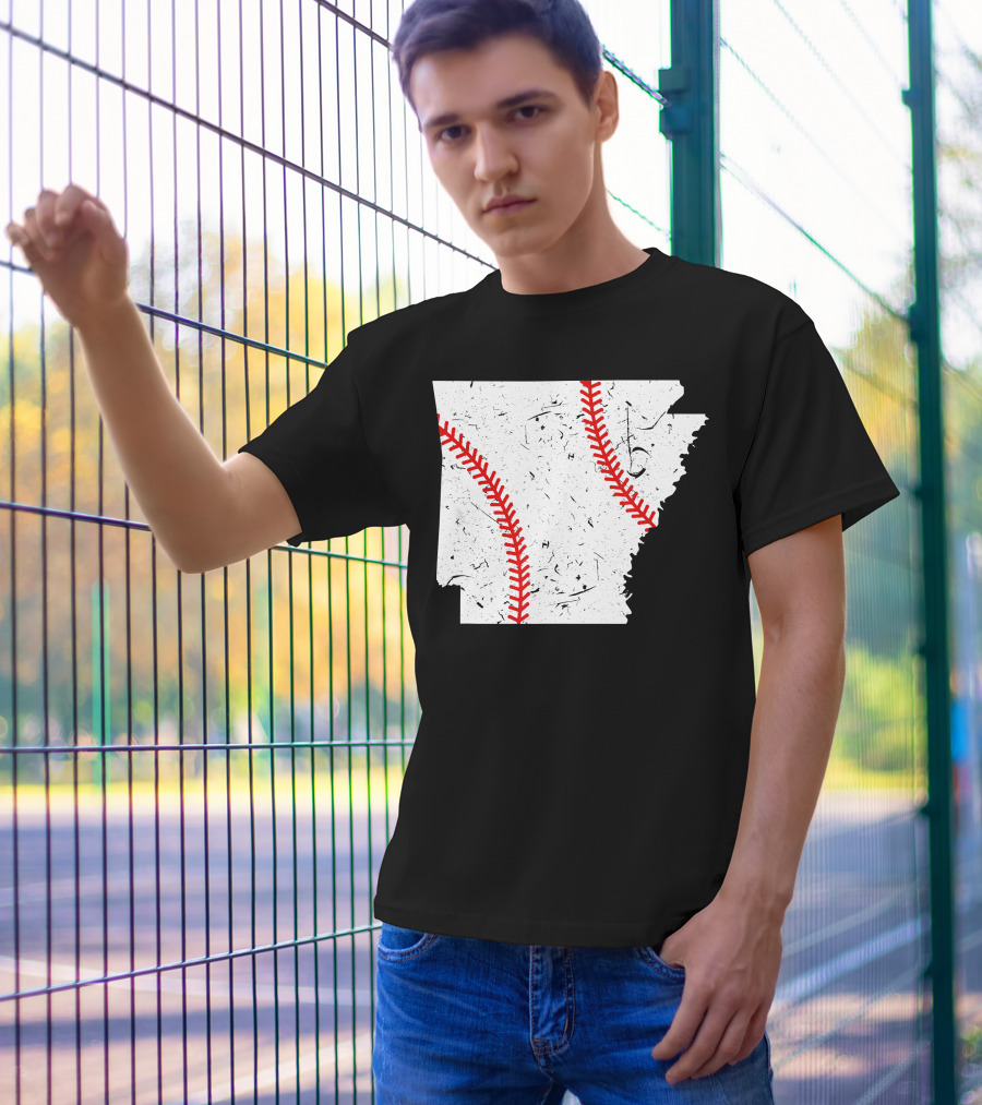 Awesome Arkansas Baseball Map T-Shirt