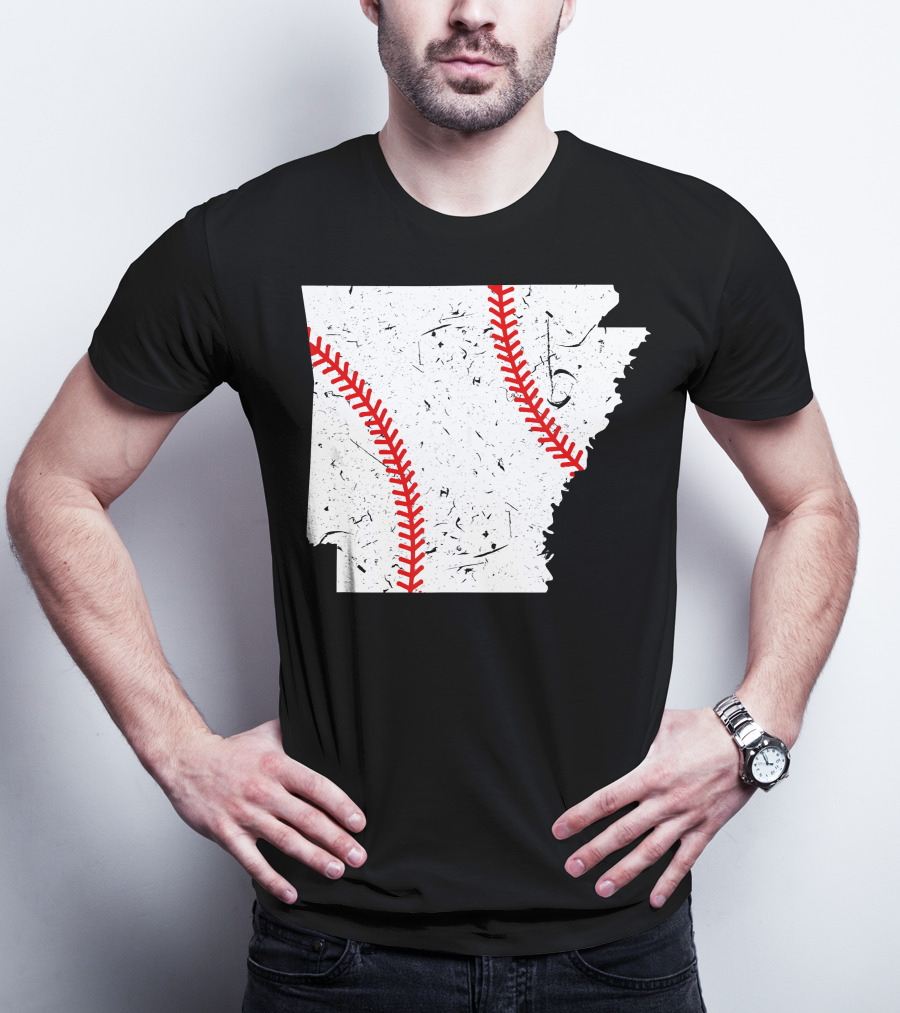 Awesome Arkansas Baseball Map T-Shirt