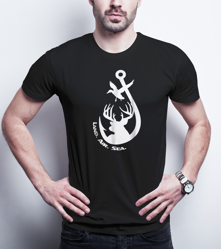Awesome Hunting And Fishing Land Air Sea T-Shirt
