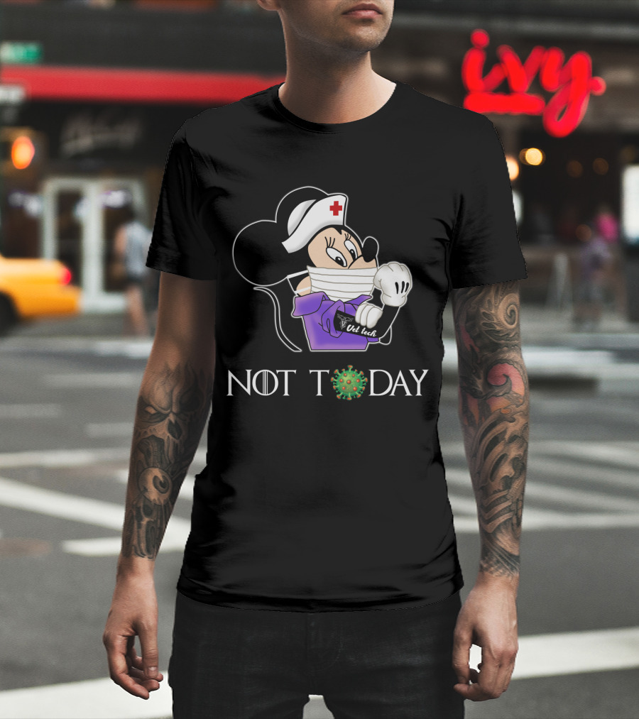 Vet Tech Not Today Nurse Costume Cartoon Character T-Shirt
