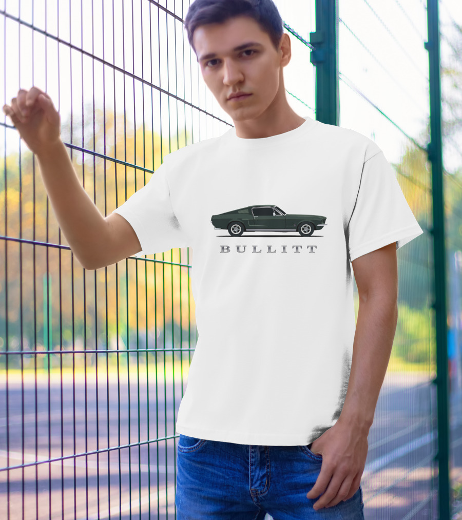 Mustang Bullitt Classic Car Green Ford Shelby T-Shirt