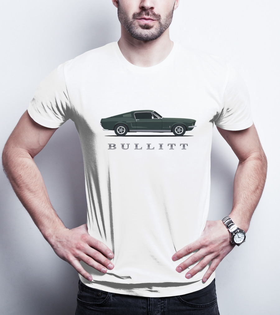 Mustang Bullitt Classic Car Green Ford Shelby T-Shirt