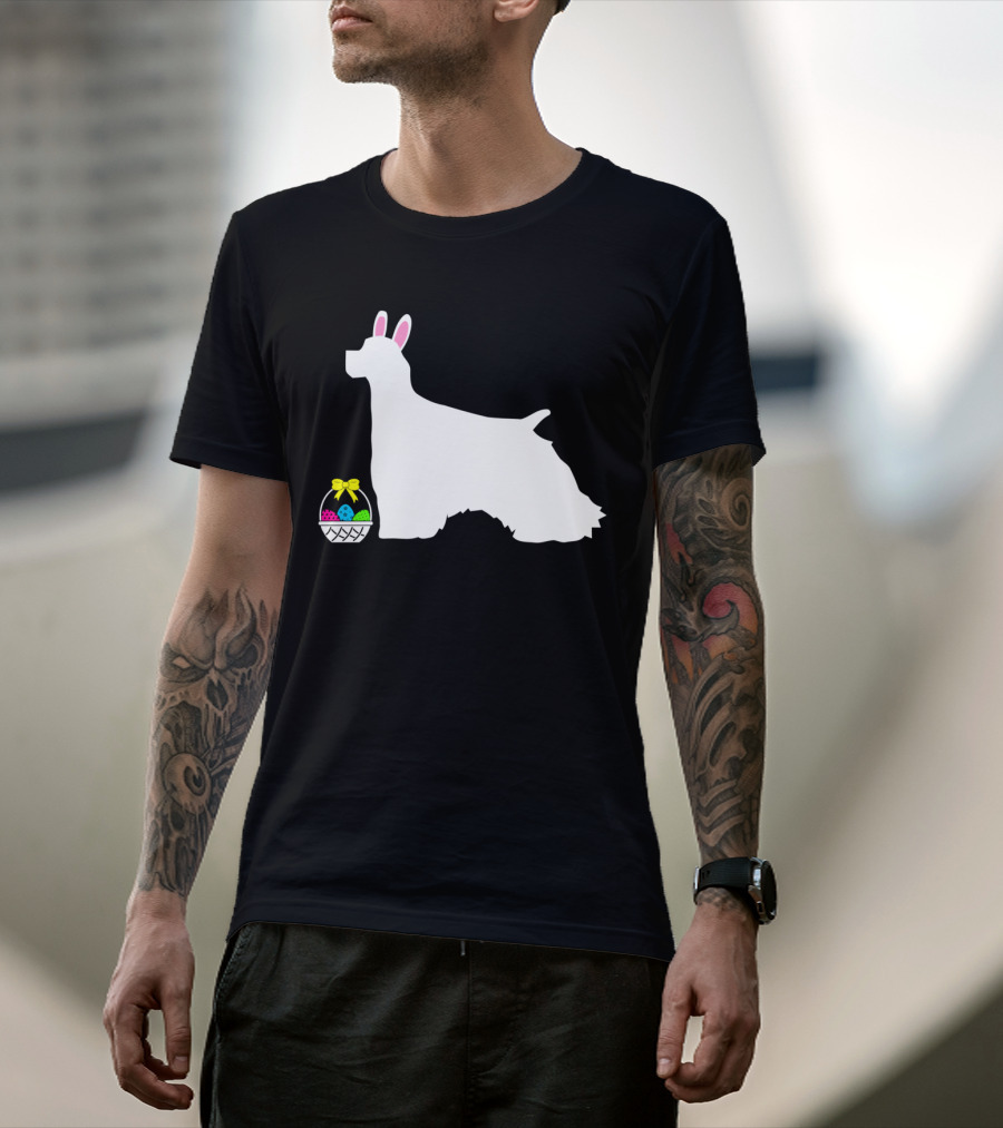 Cocker Spaniel Easter Bunny Dog Basket Eggs T-Shirt