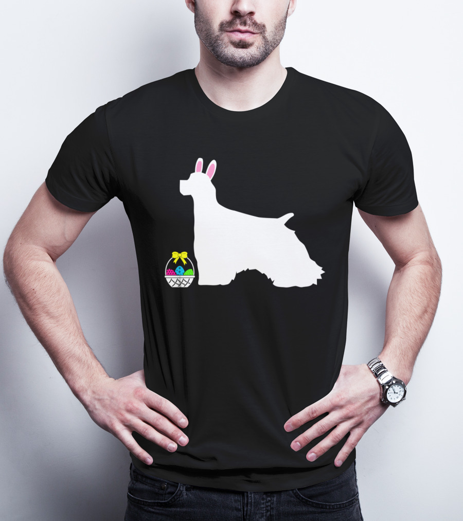 Cocker Spaniel Easter Bunny Dog Basket Eggs T-Shirt