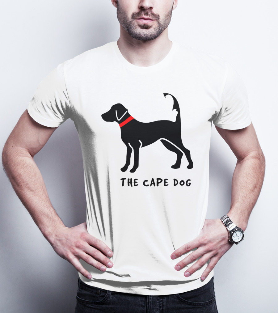 Cape Cod Dog The Cape Dog Black Silhouette With Red Collar T-Shirt