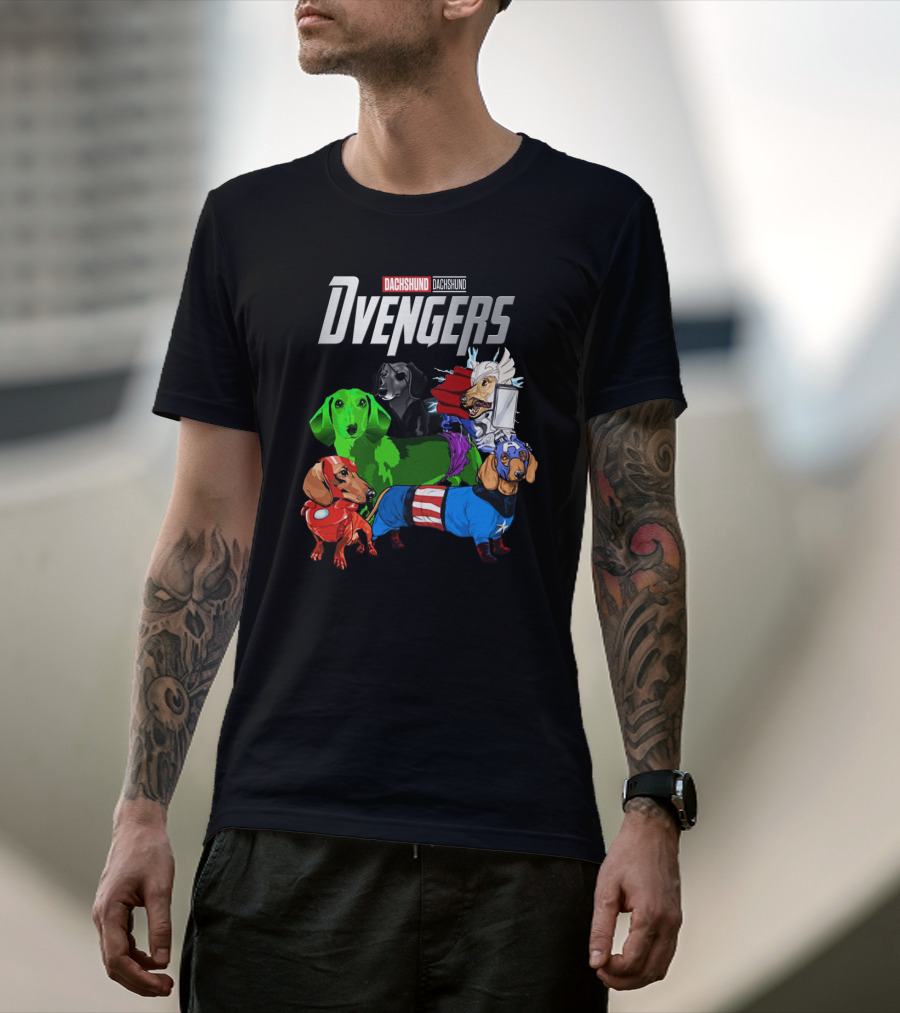 Dvengers Dachshund Dogs As Superhero Avengers Characters T-Shirt