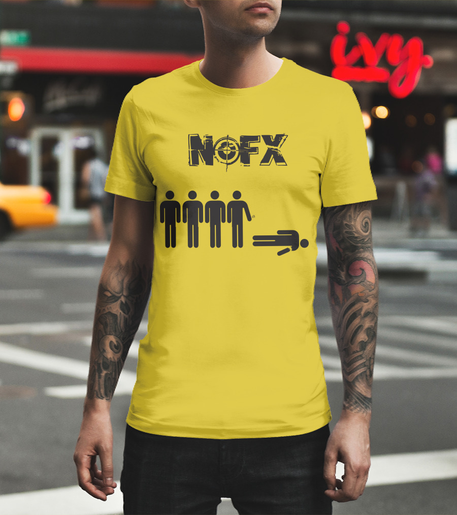 NOFX Band Stick Figure Humor Black Yellow T-Shirt