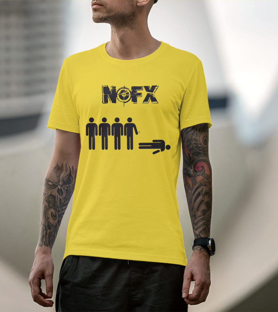 NOFX Band Stick Figure Humor Black Yellow T-Shirt