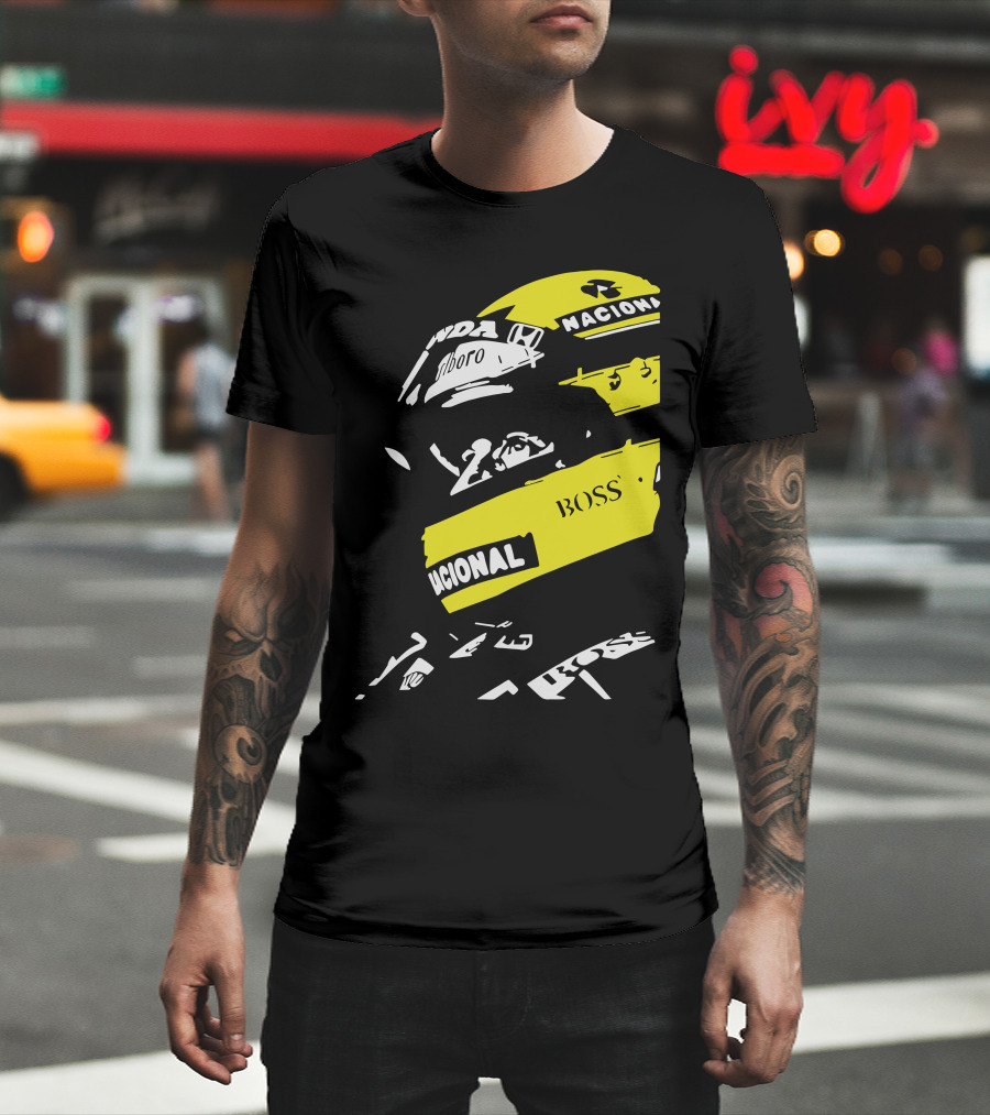 AYRTON SENNA F1 Helmet Nacional Boss Honda T-Shirt