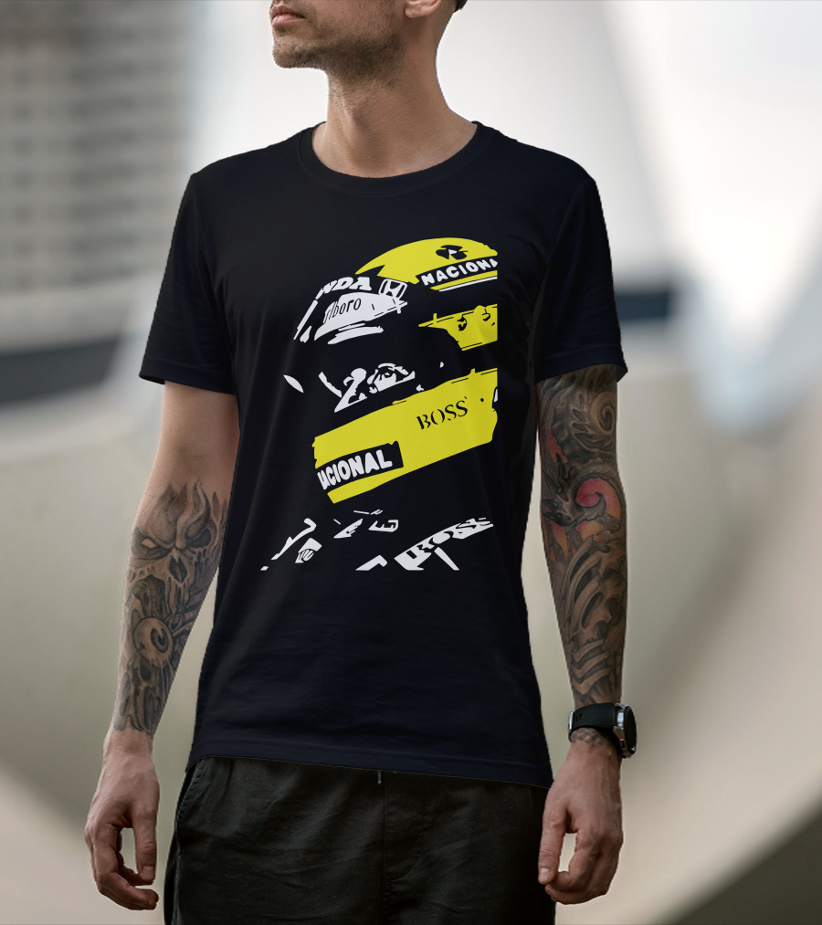 AYRTON SENNA F1 Helmet Nacional Boss Honda T-Shirt