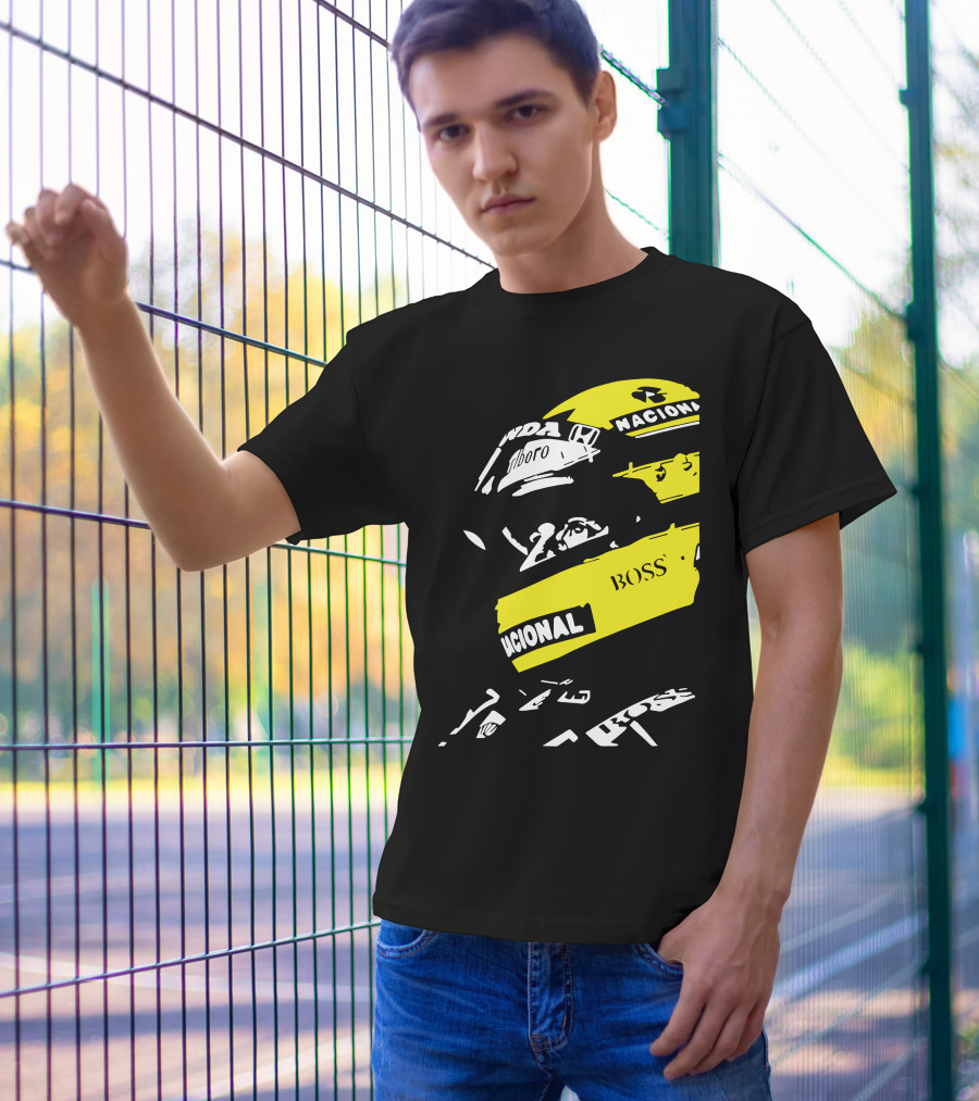 AYRTON SENNA F1 Helmet Nacional Boss Honda T-Shirt