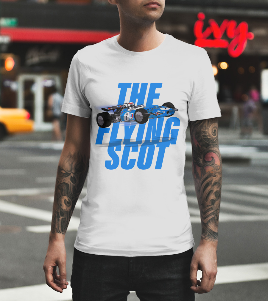 The Flying Scot Jackie Stewart Racing Legend Formula One Car T-Shirt