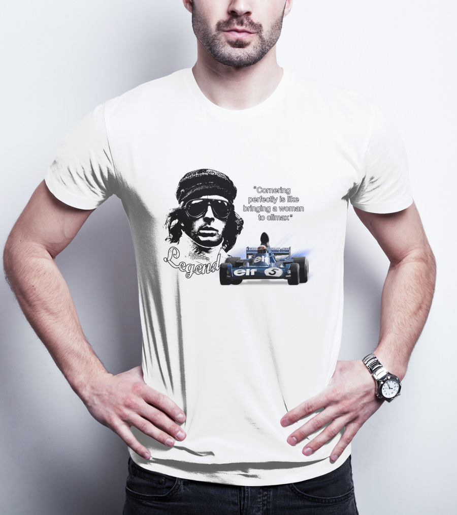 Jackie Stewart Cornering Perfectly Legend T-Shirt