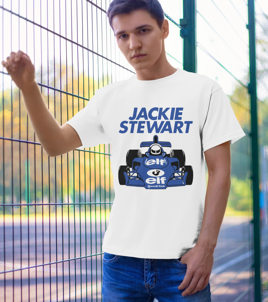 Jackie Stewart Tyrrell Ford Elf Racing Car T-Shirt