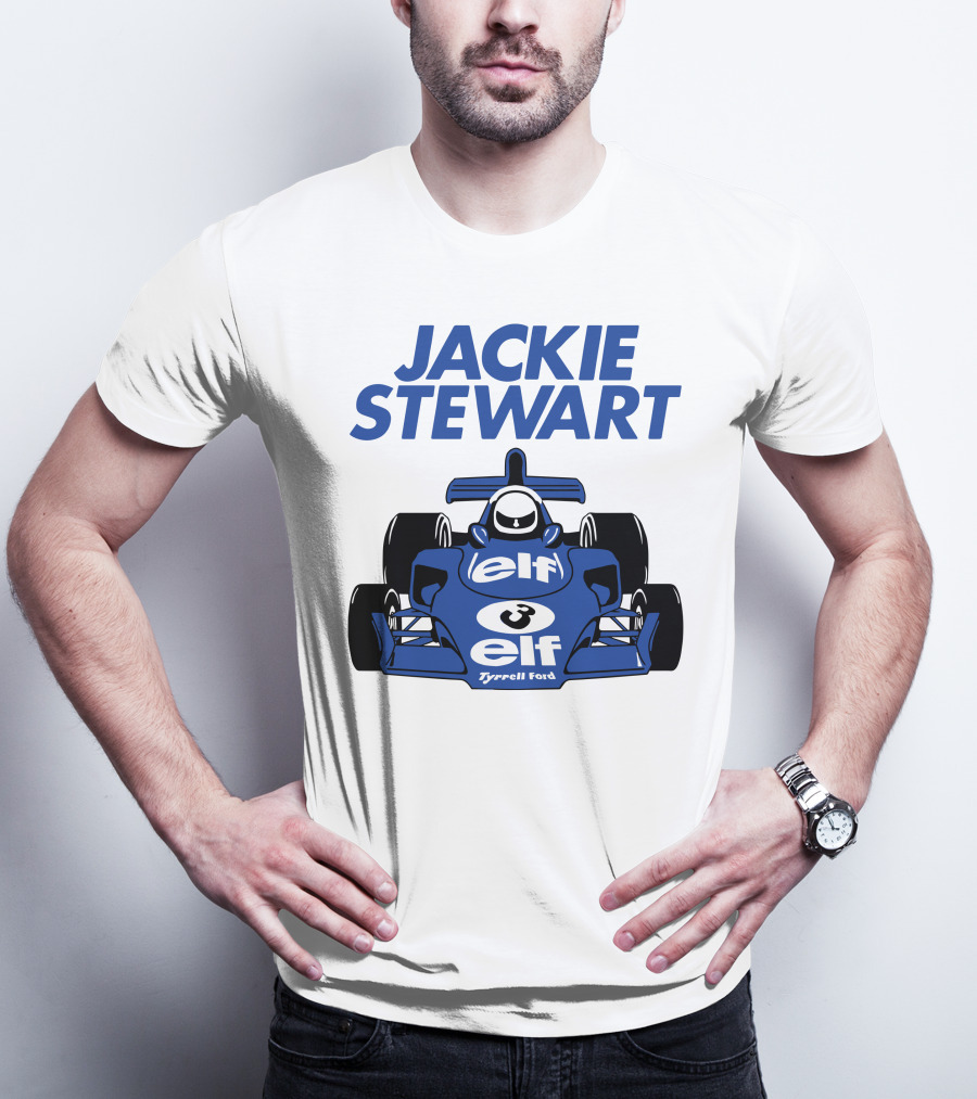 Jackie Stewart Tyrrell Ford Elf Racing Car T-Shirt