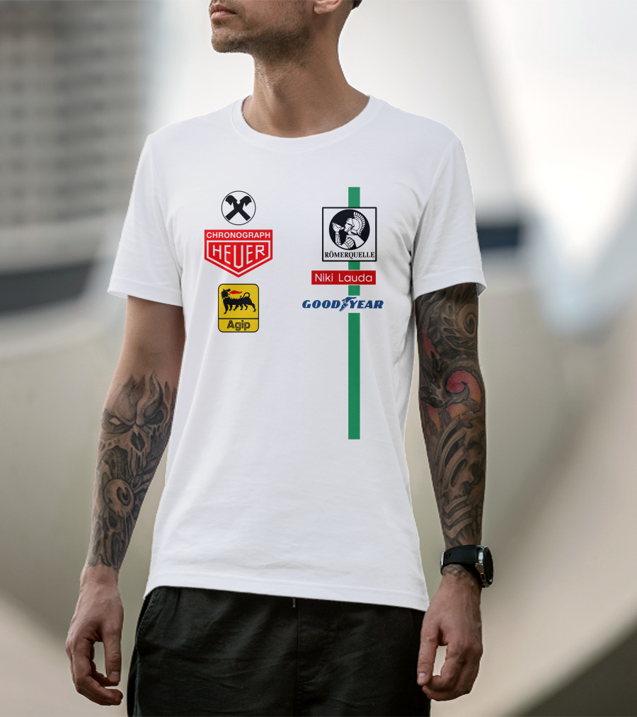Heuer Chronograph Agip Römerquelle Niki Lauda Goodyear T-Shirt
