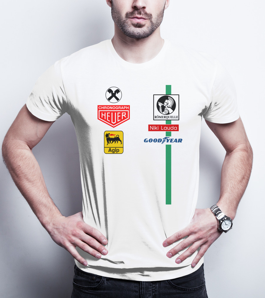 Heuer Chronograph Agip Römerquelle Niki Lauda Goodyear T-Shirt