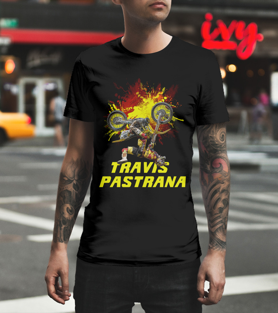 TRAVIS PASTRANA Freestyle Motocross Stunt Action T-Shirt