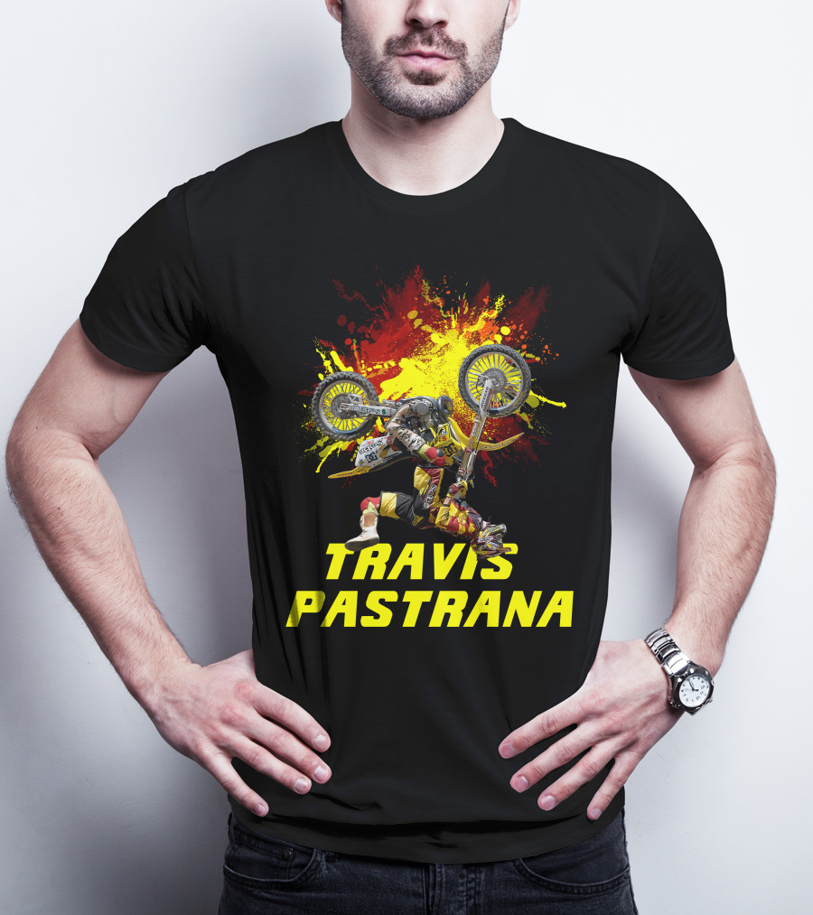 TRAVIS PASTRANA Freestyle Motocross Stunt Action T-Shirt