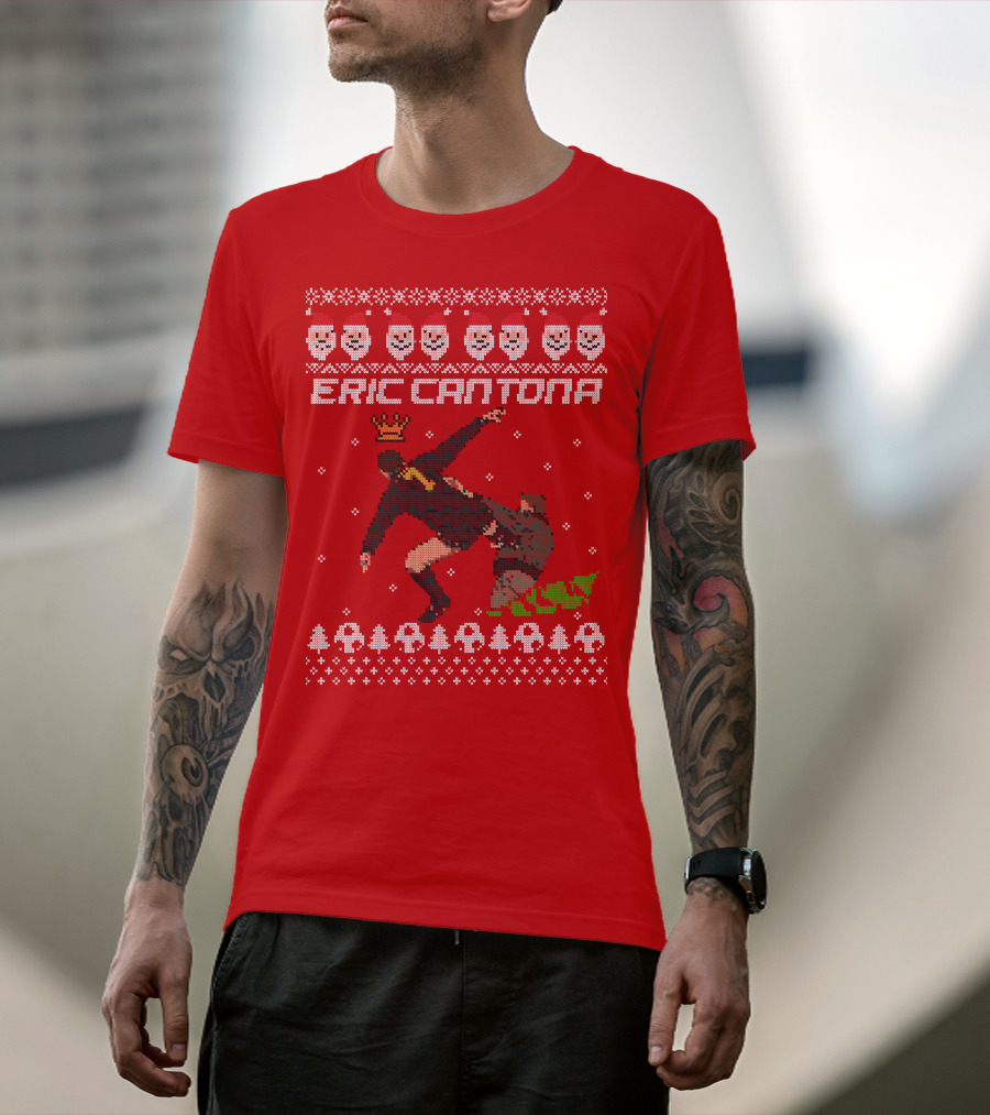 Eric Cantona Iconic Jump Festive T-Shirt
