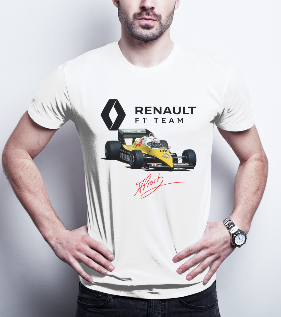 Renault F1 Team Alain Prost Racing Car Signature T-Shirt