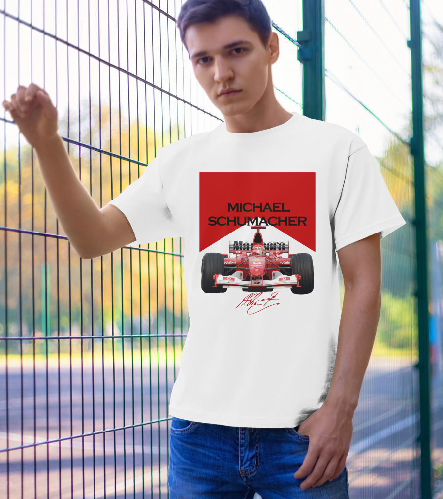 Michael Schumacher Formula One Racing Car Signature T-Shirt