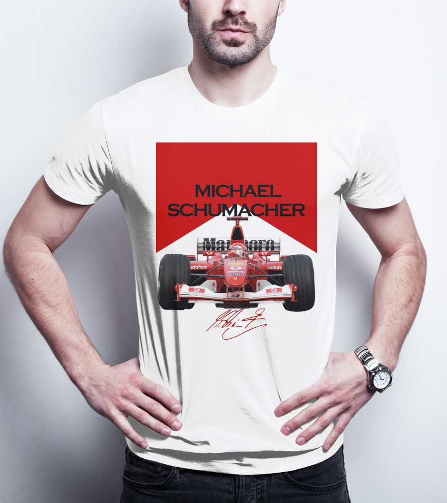 Michael Schumacher Formula One Racing Car Signature T-Shirt