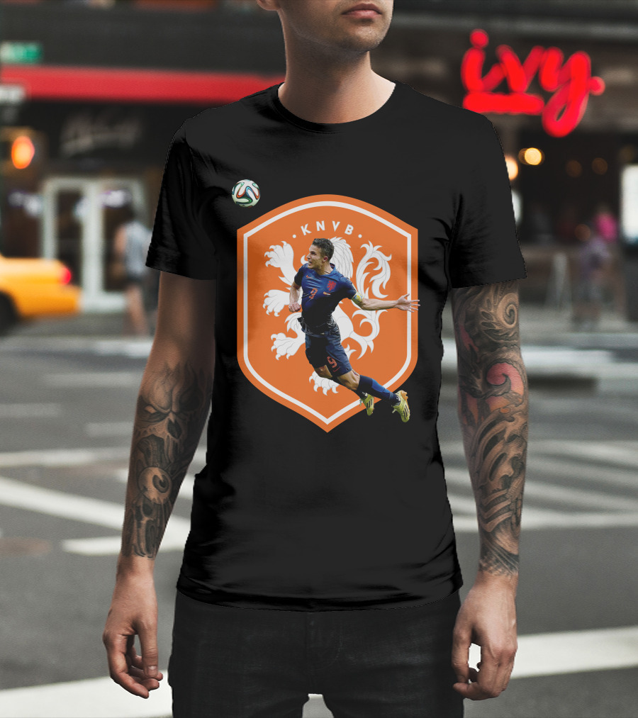 KNVB Netherlands Flying Header Football Icon Robin Van Persie T-Shirt