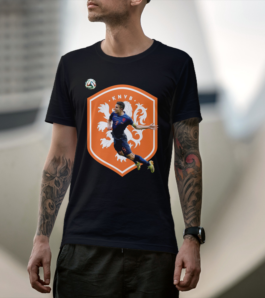 KNVB Netherlands Flying Header Football Icon Robin Van Persie T-Shirt